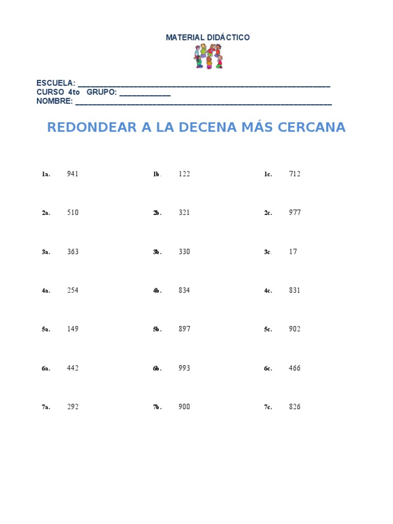 Mat - Redondear A La Decena Más Cercana