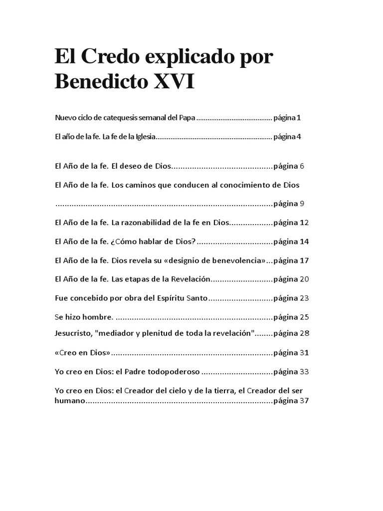 El Credo Explicado Por Benedicto XVI | PDF | Fe | eucaristía