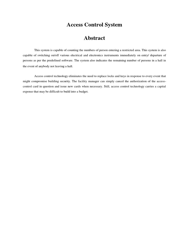 Access Control System | PDF