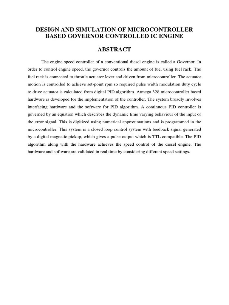 Design and Simulation of Microcontroller Based Governor Controlled IC ...