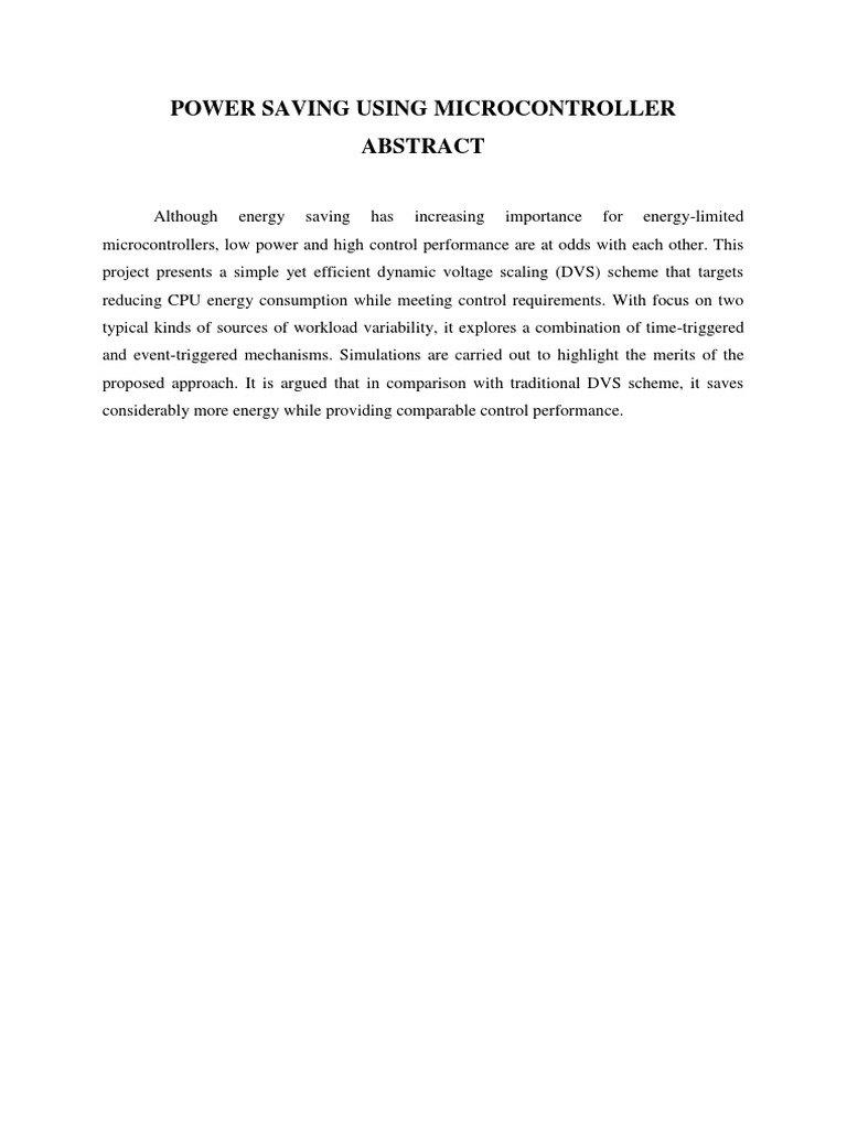 Energy Efficiency for Microcontrollers | PDF