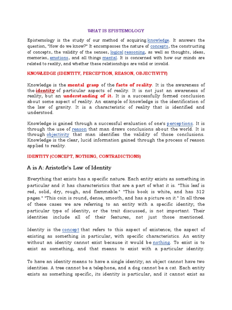 A Very Short Introduction To Epistemology | PDF | Epistemology | Perception