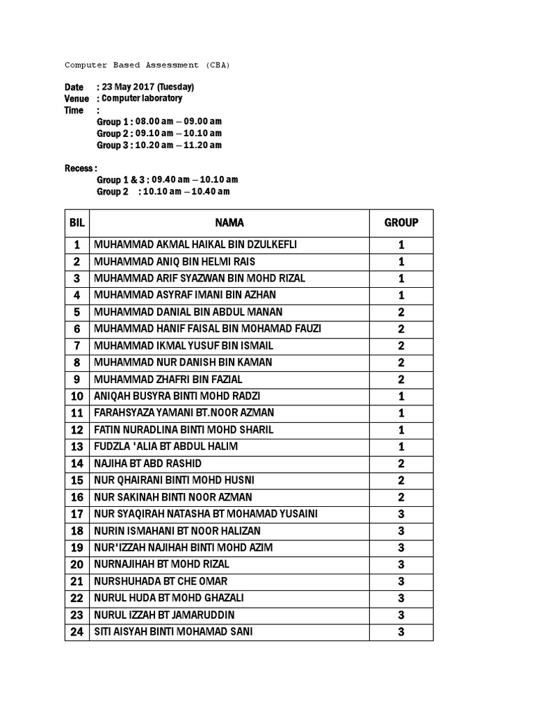 Computer Based Assessment (CBA) | PDF