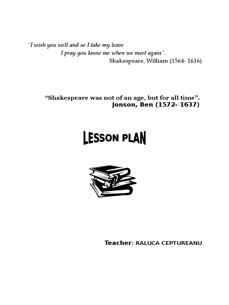 Lesson Plan - Shakespeare | Download Free PDF | Juliet | William ...