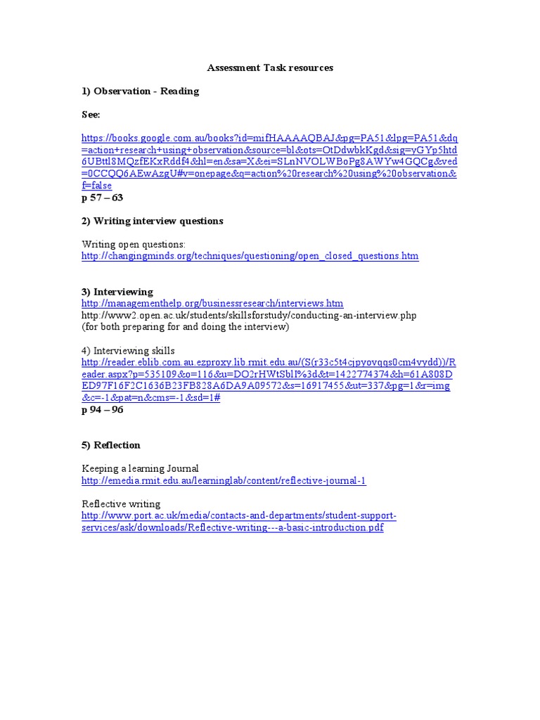 Action Research Assessment Resources | PDF