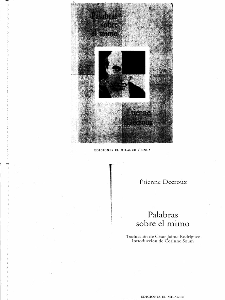 Palabras Sobre El Mimo - Etienne Decroux | PDF