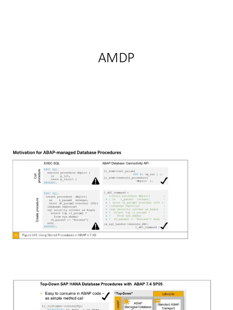 AMDP | Parameter (Computer Programming) | Databases