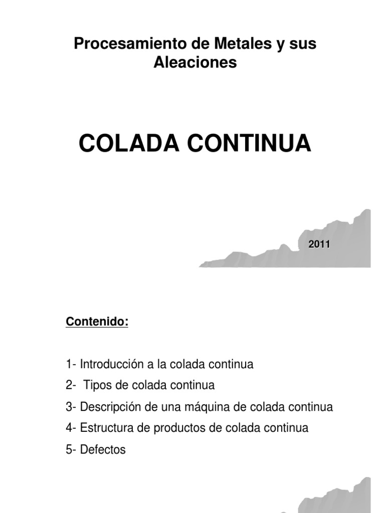 Colada Continua | PDF | Cobre | Acero