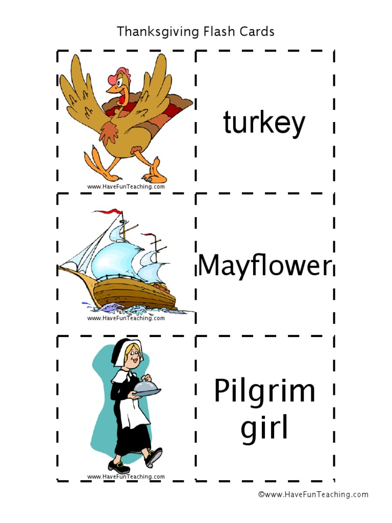 Thanksgiving Vocabulary Flashcards | PDF | Thanksgiving | November ...