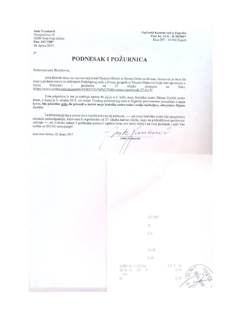 Podnesak I Požurnica 28 6 2017 | PDF