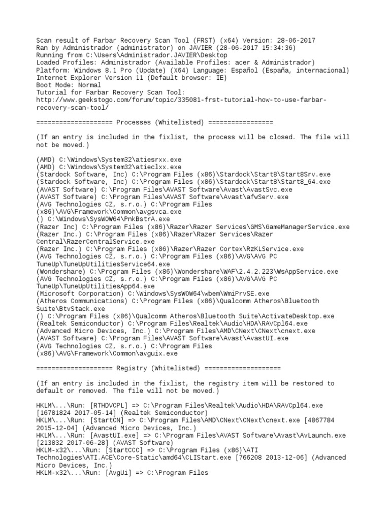 FRST | PDF | Windows Registry | Microsoft Windows