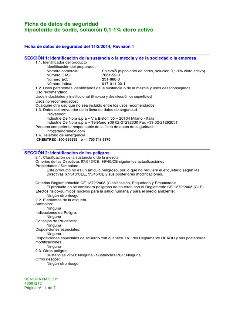 Soleva MSDS - SPA - RP PDF | PDF | Toxicidad | Solubilidad