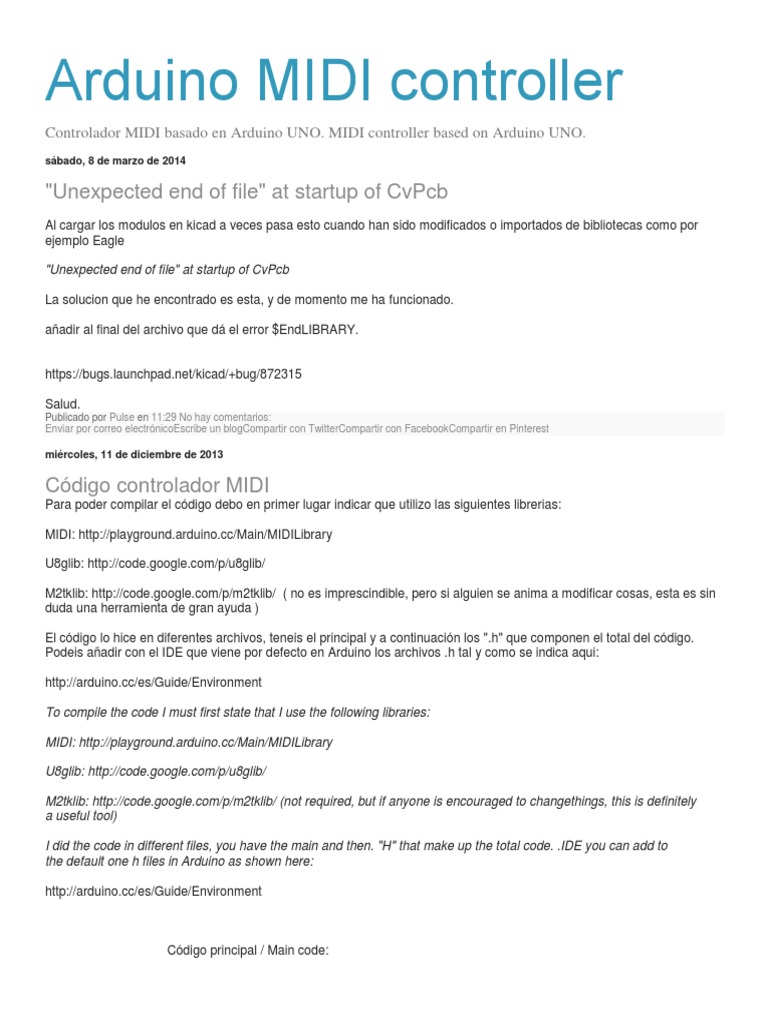 Arduino MIDI Controller | PDF | Arduino | Integrated Development Environment