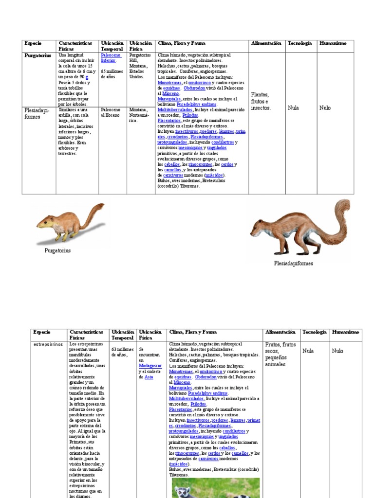 Purgatorius y Bretesuchus en el Paleoceno | PDF | Organismos | Naturaleza