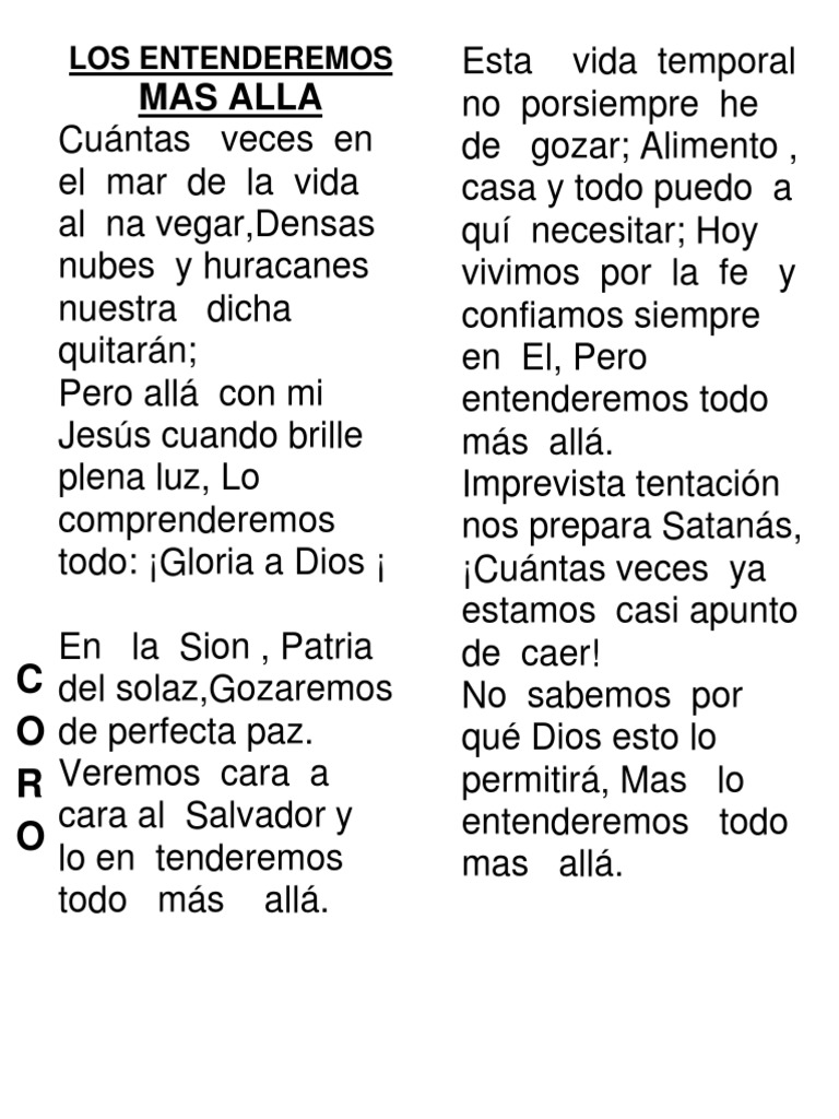 Los Entenderemos Mas Alla | PDF