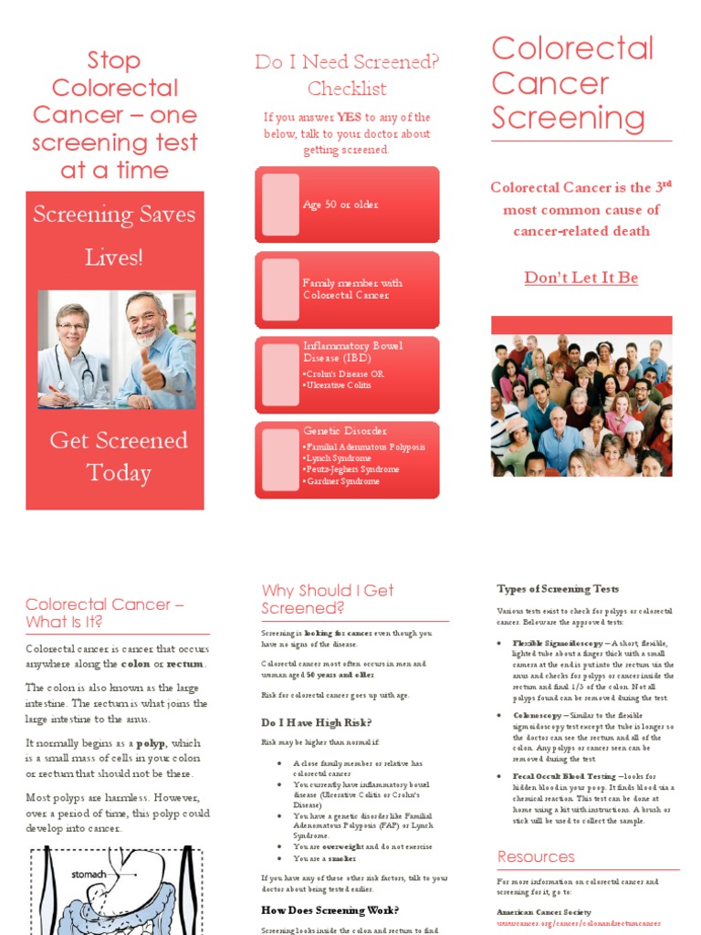Colorectal Cancer Screening Brochure | PDF | Colorectal Cancer | Cancer