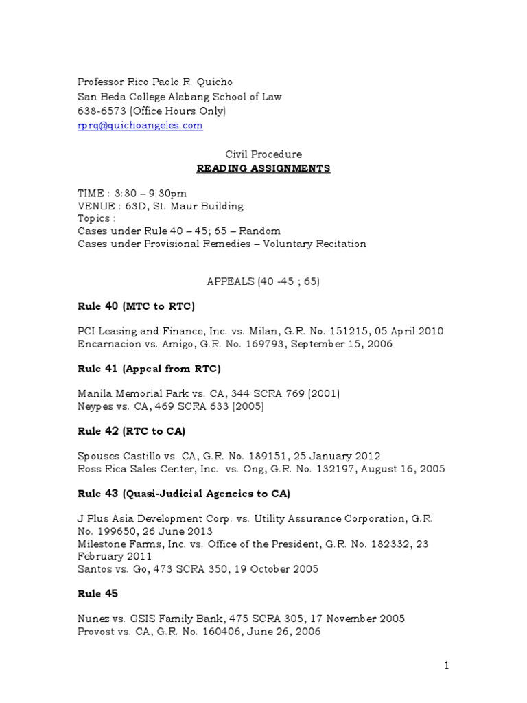 List of Cases For Wednesday | PDF | Legal Procedure | Judiciaries