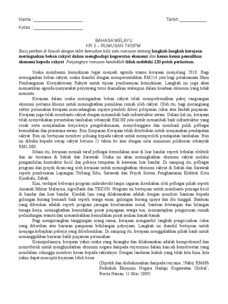 KR 3 Rumusan | PDF
