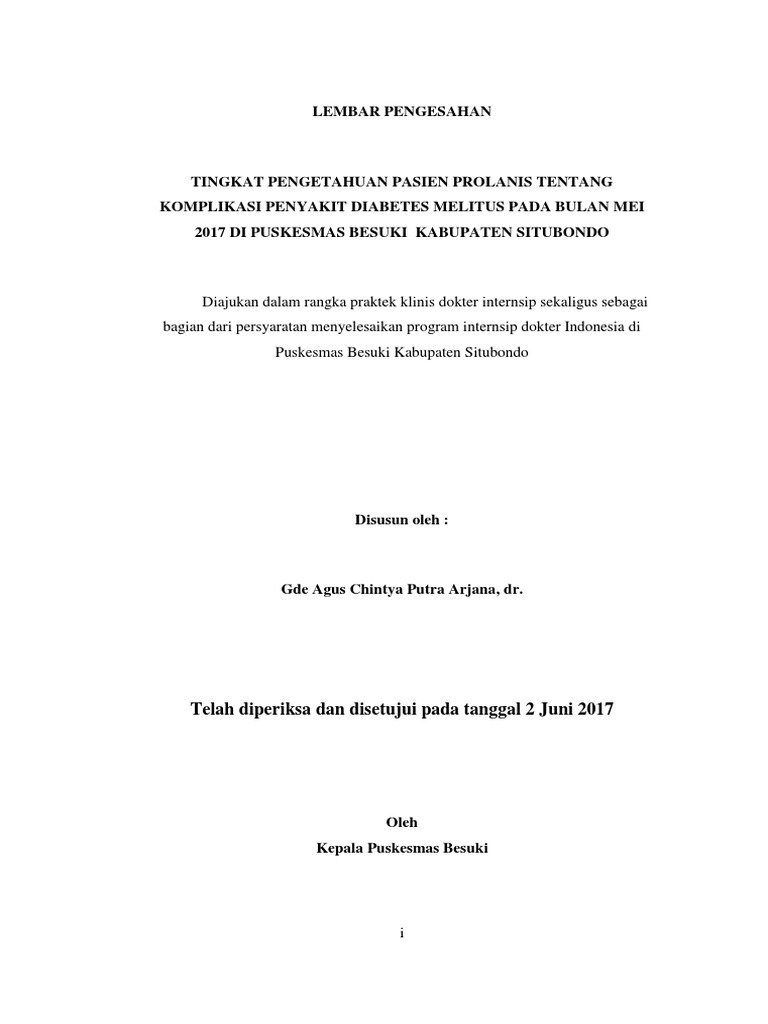 Mini Project Lembar Pengesahan PKM BESUKI | PDF