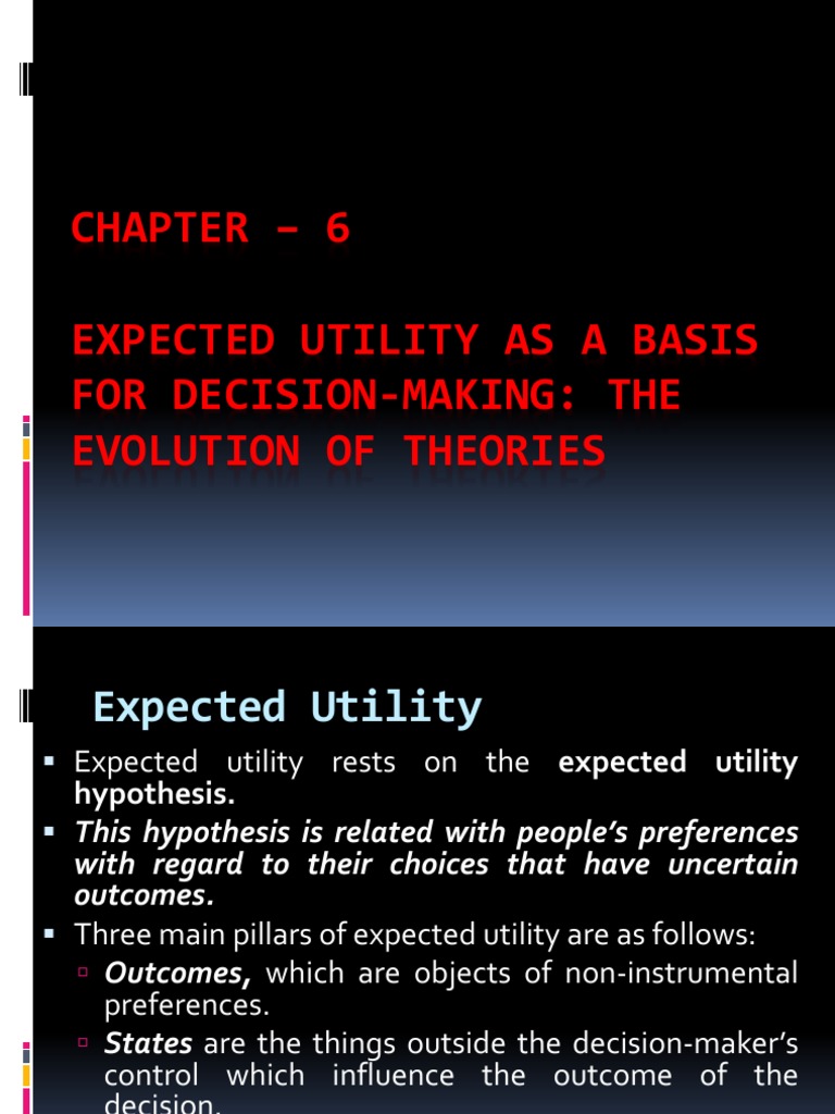 Expected Utility Theory in Decision-Making | PDF | Utility | Risk Aversion