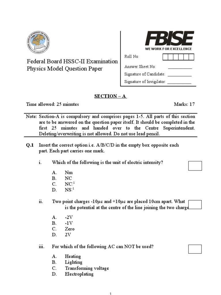 MCQ Physics | PDF | Electric Current | Electrical Resistance And Conductance