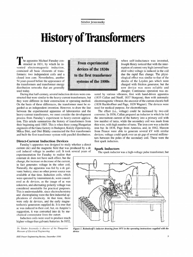 History of Transformer | Download Free PDF | Transformer | Inductor