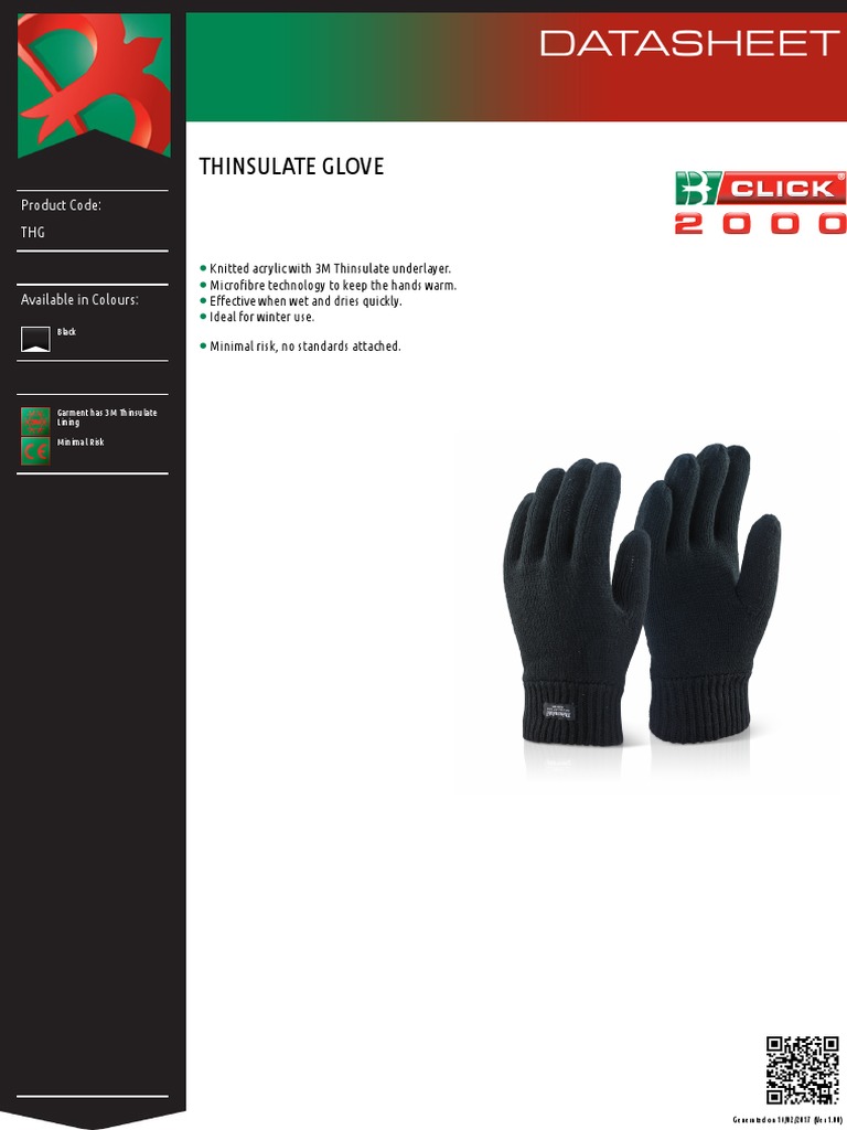 Datasheet: Thinsulate Glove | PDF
