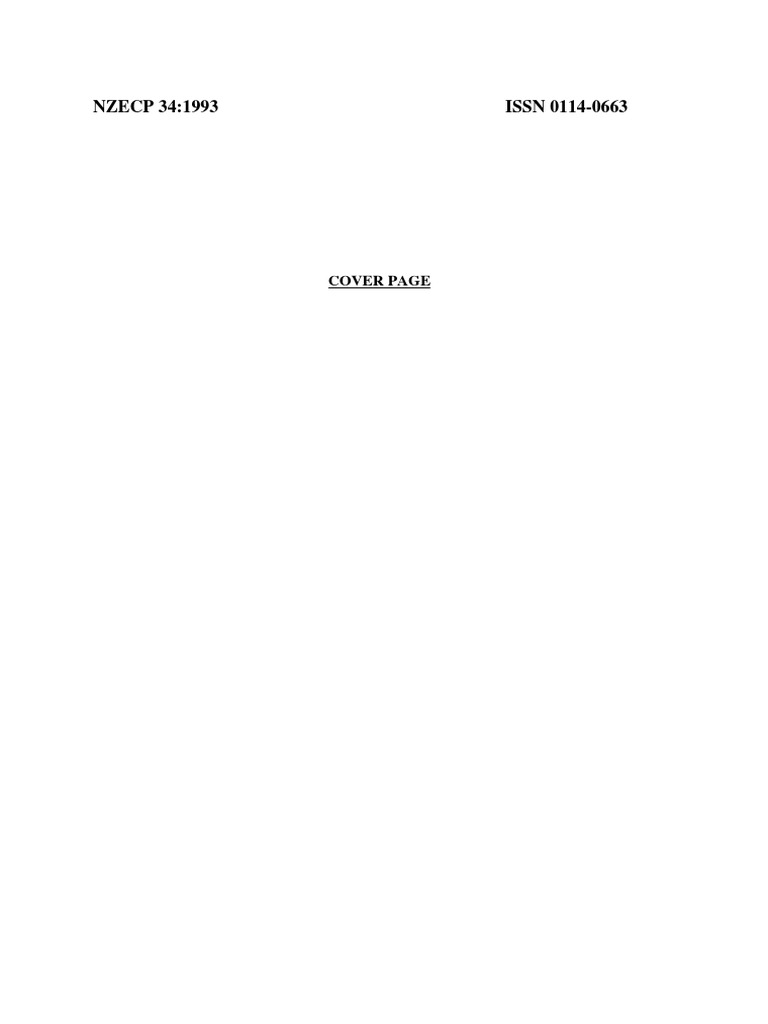 NZECP 34 1993 New Zealand Electrical Code of Practice For Electrical ...