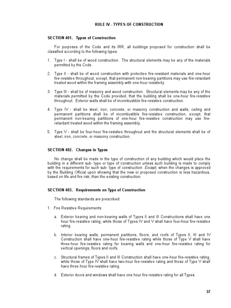 Rule 4 - Types of Construction (Book Format) | PDF | Wall | Framing ...