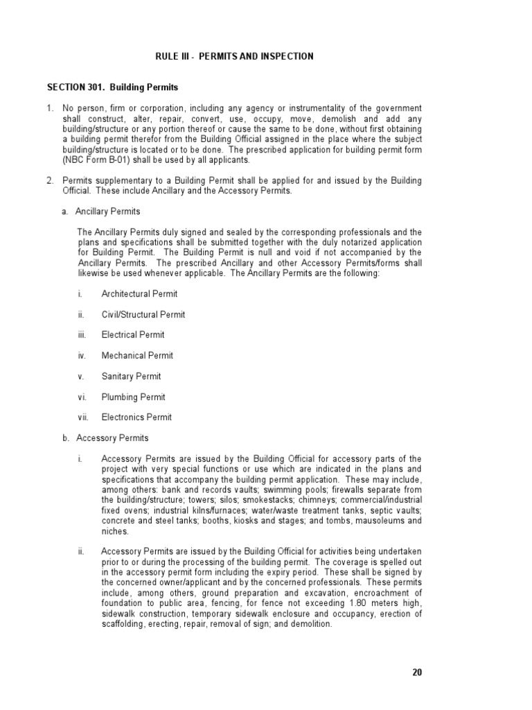 Rule 3 - Permits & Inspection (Book Format) | PDF | Geotechnical ...