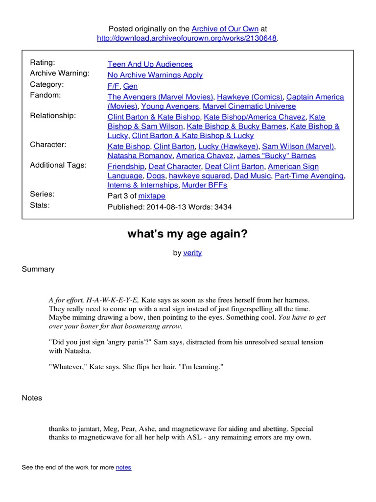 Whats My Age Again | PDF