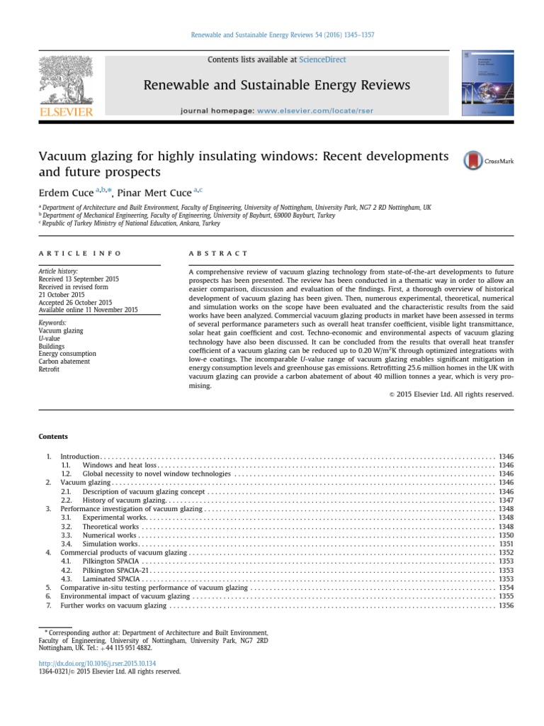Vacuum Glazing For Highly Insulating Windows Recent Developments | PDF ...