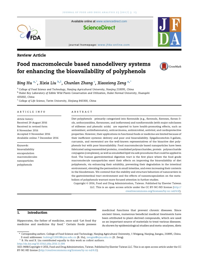 Food Macromolecule Based Nanodelivery Systems For Enhancing The