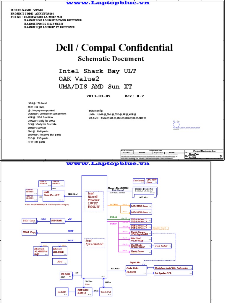 Dell 153537 Laptop Schematics | PDF | Digital Technology | Computer ...