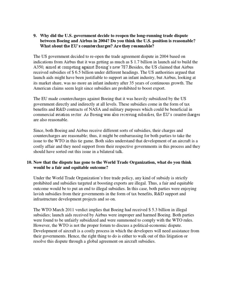 Case Study | PDF | Subsidy | Boeing