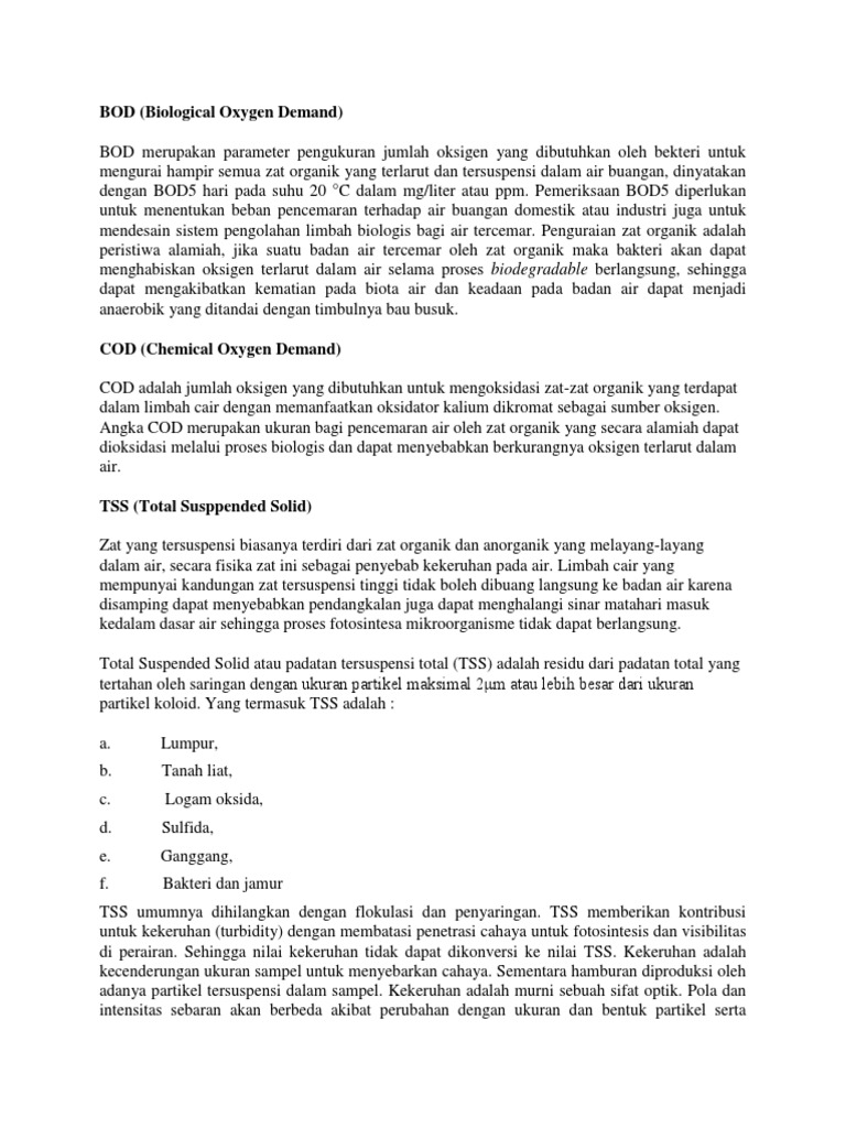 Bod Cod TSS TDS | PDF