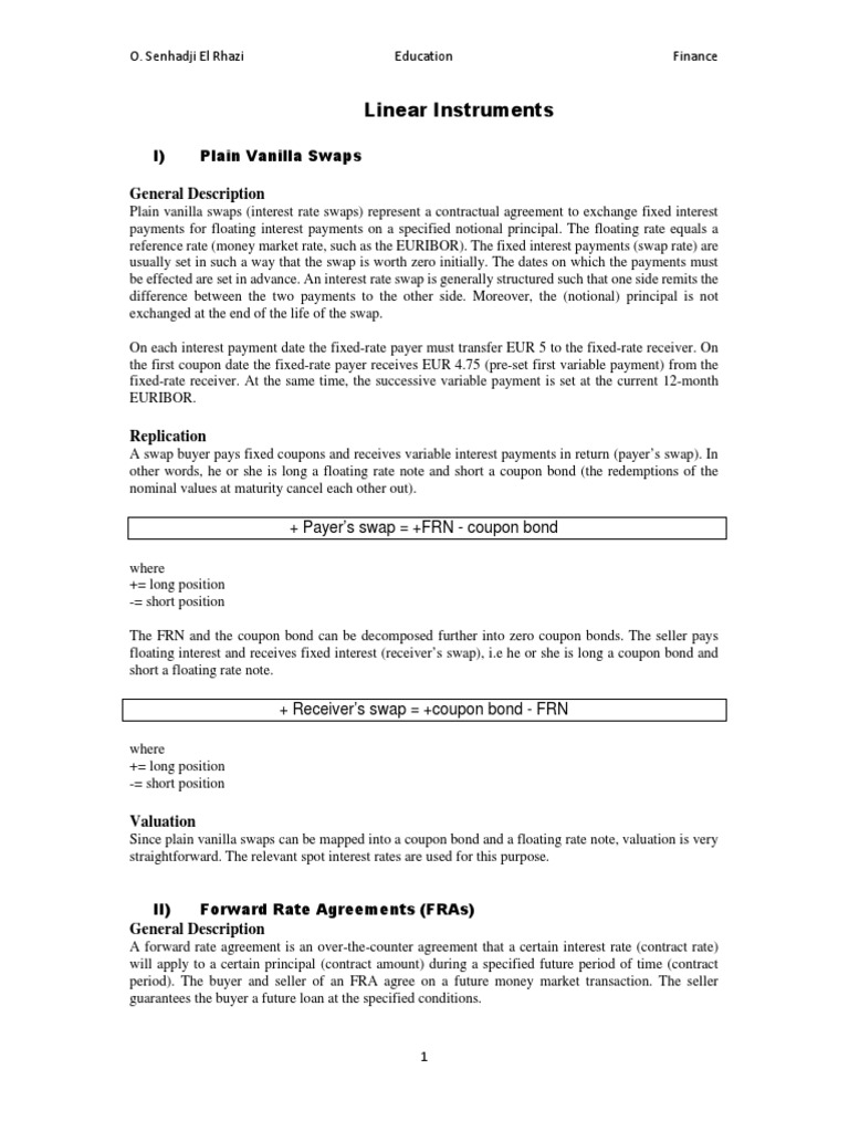 Plain Vanilla Swaps | PDF | Swap (Finance) | Bonds (Finance)