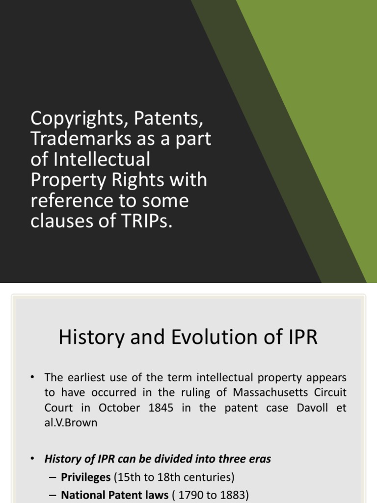 IPR WRT TP Trips | PDF | Patent | Trips Agreement