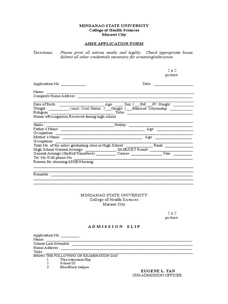 2005-05-03 Nursing Application Form | PDF | Health Care | Wellness
