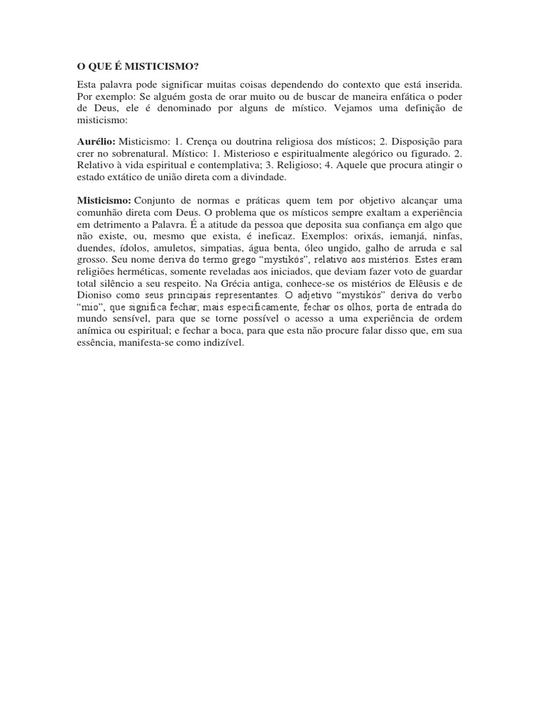 O Que É Misticismo | PDF