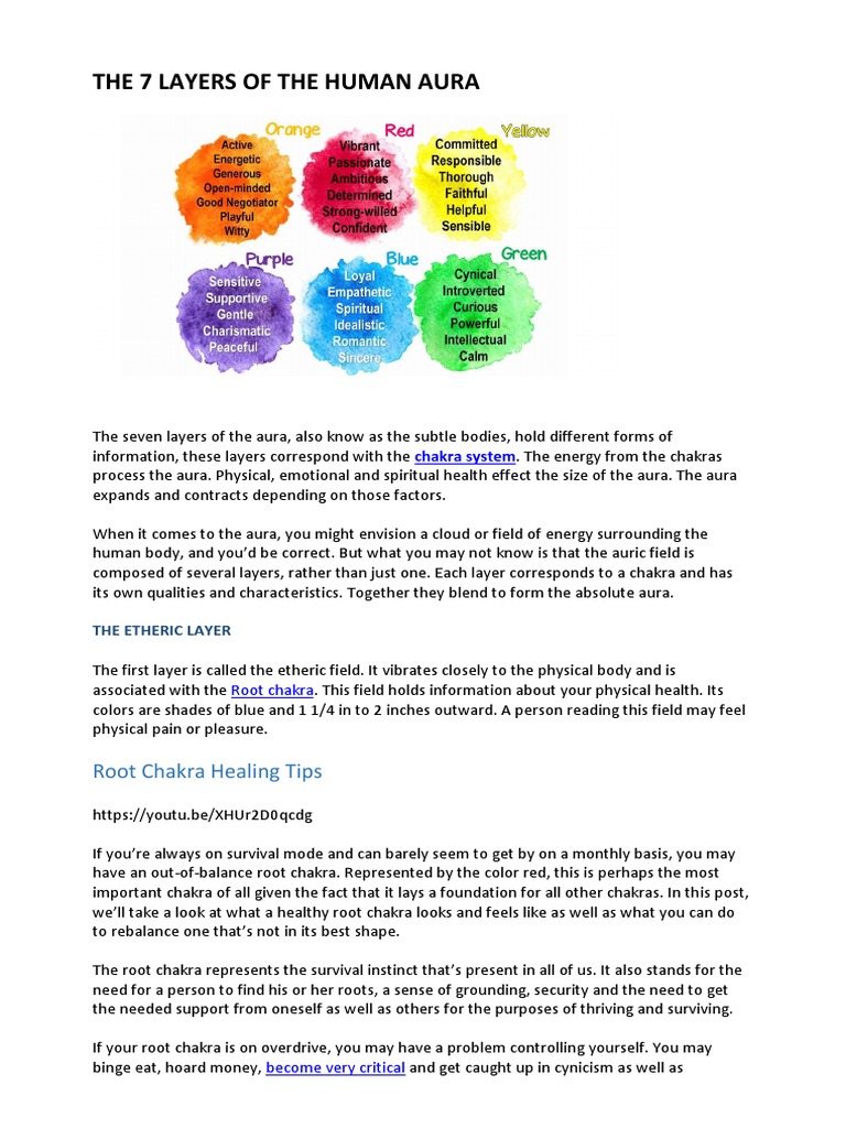 The 7 Layers of The Human Aura - Chakras Healing Tips | PDF | Plane ...