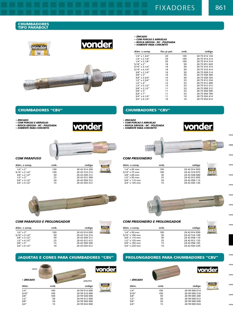 Catalogo de Parabolt