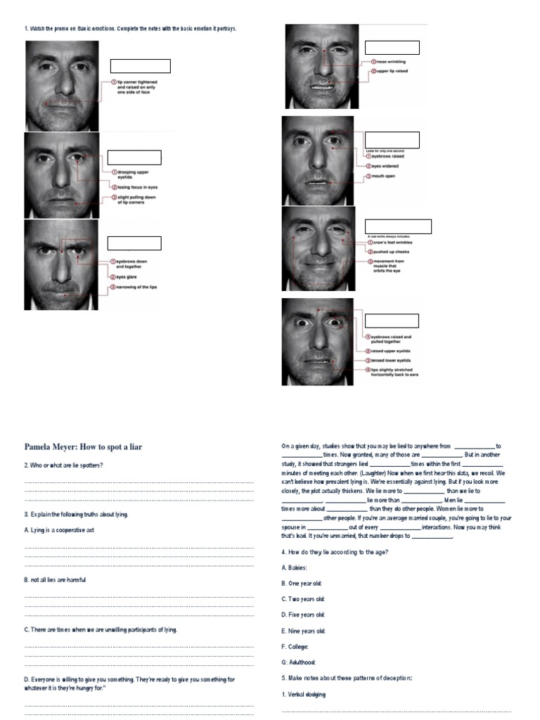 Watch The Promo On Basic Emotions. Complete The Notes With The Basic ...