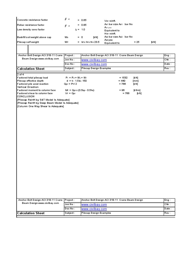 Example On Pile Cap | PDF | Geotechnical Engineering | Building Engineering