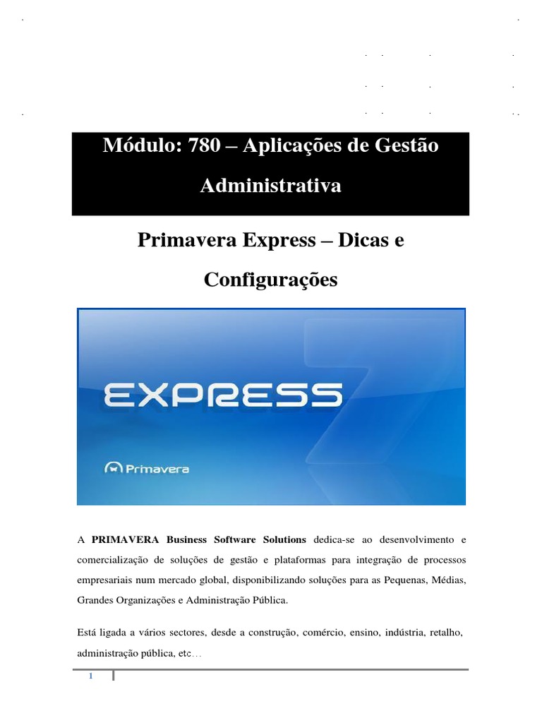 Dicas - Primavera Express | PDF | Janela (informática) | Navegador da Web