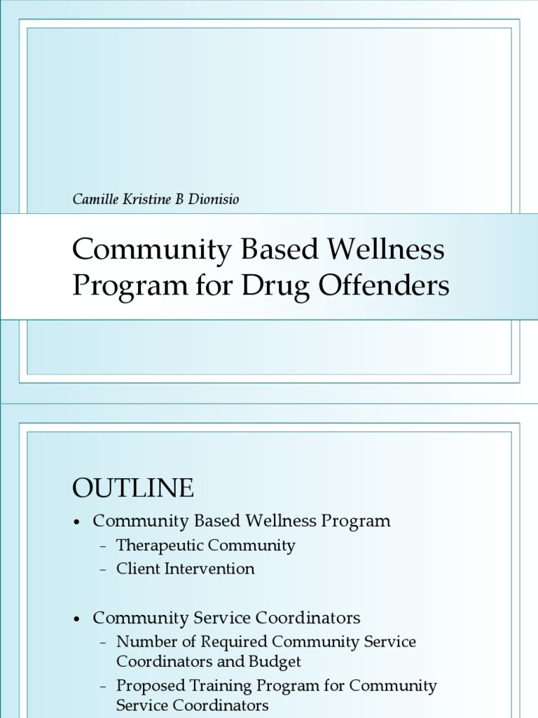 Community Based Wellness Program For Drug Offenders | PDF | Positive ...
