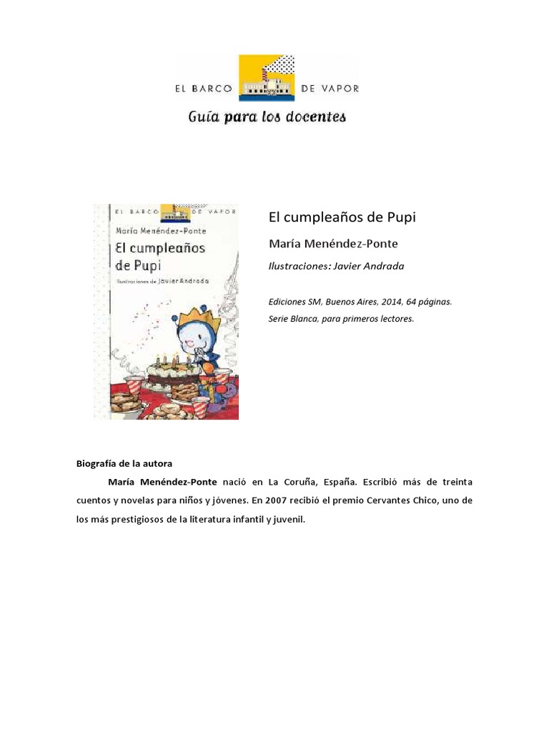 El Cumpleanios de Pupi GUIA PDF | PDF | Cumpleaños | Lectura (proceso)