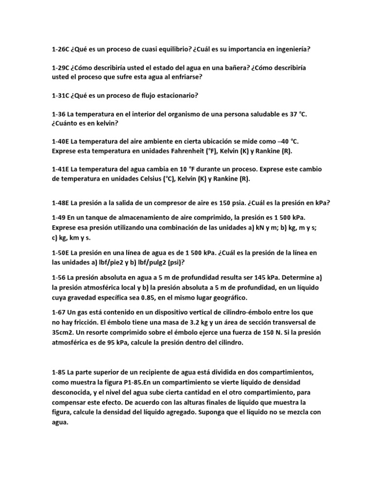 Preguntas Termo | PDF | Celsius | Presión
