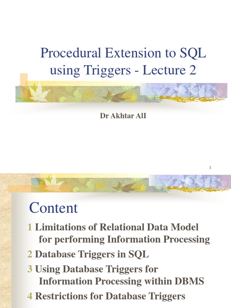 SQL Triggers Extend Database Processing | PDF | Databases | Sql