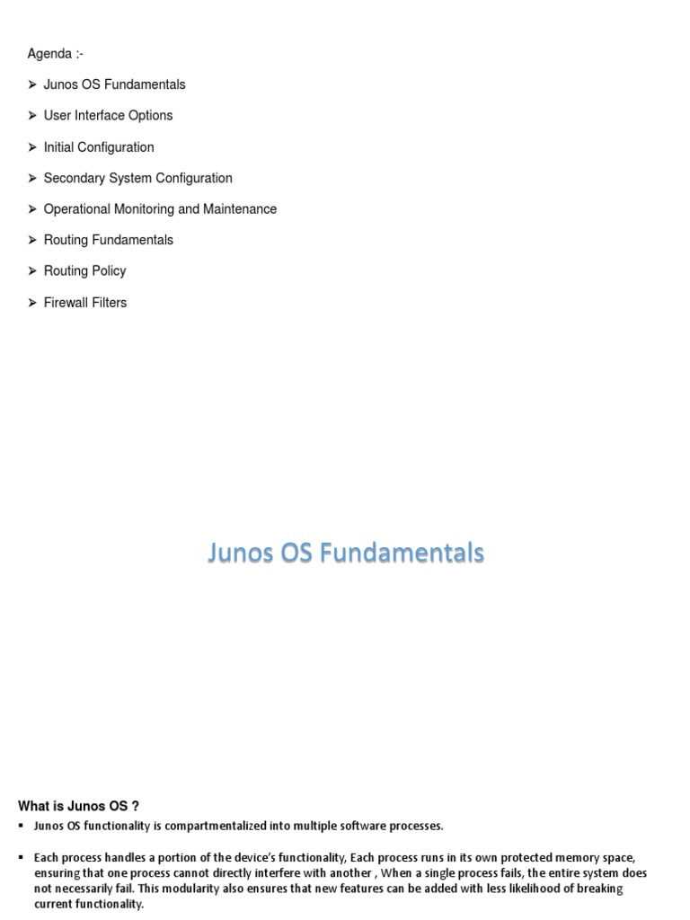 Junos | PDF | Operating System | Router (Computing)